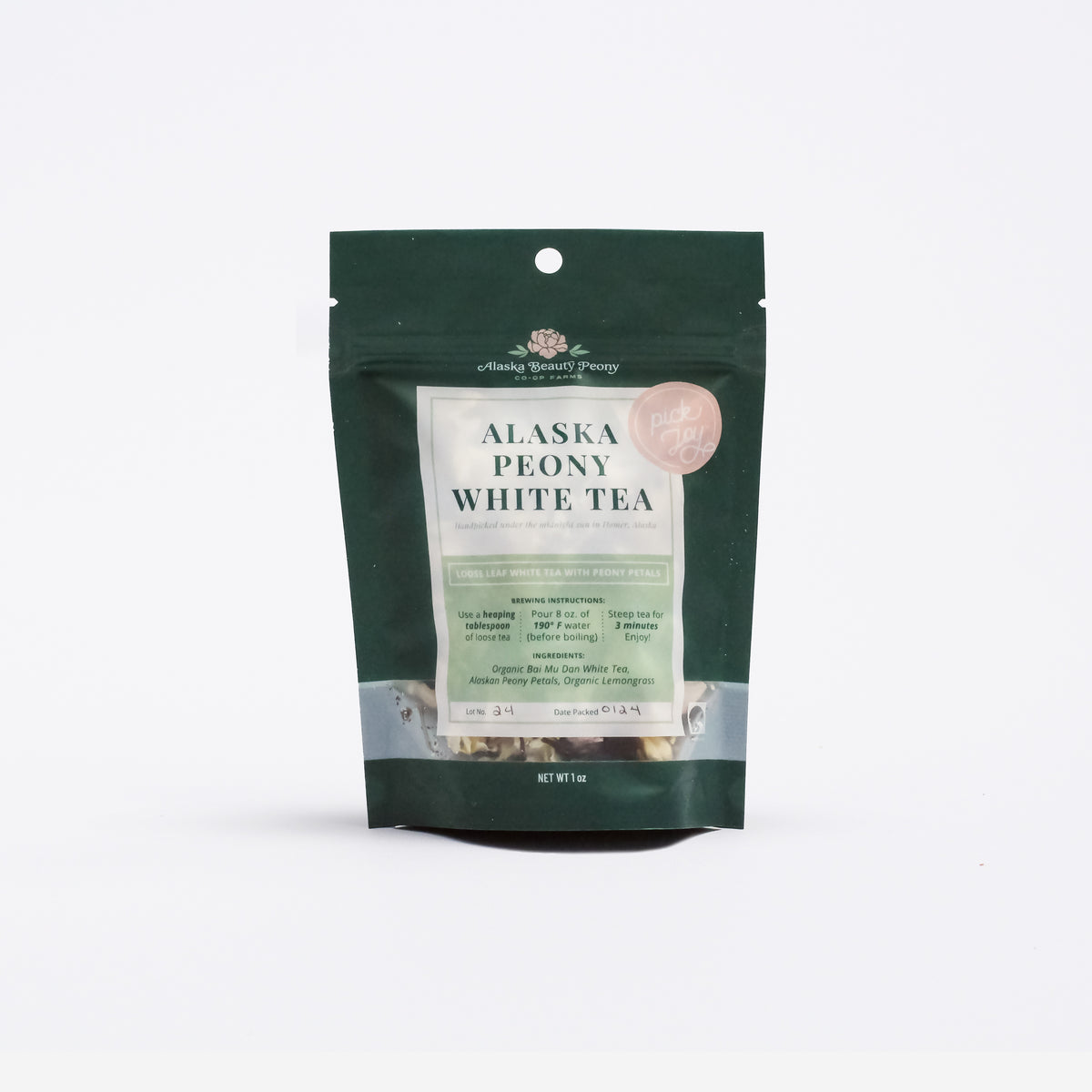 Alaska Peony White Tea - 1oz – Alaska Beauty Peony Coop
